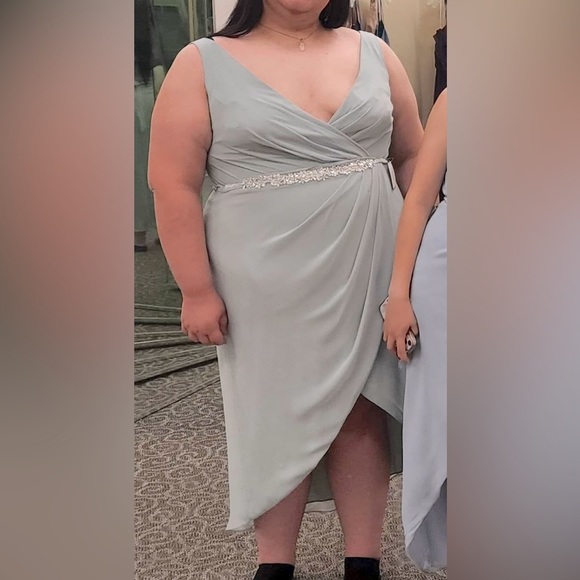 David's Bridal | Dresses | Dusty Blue Formal Dress | Poshmark